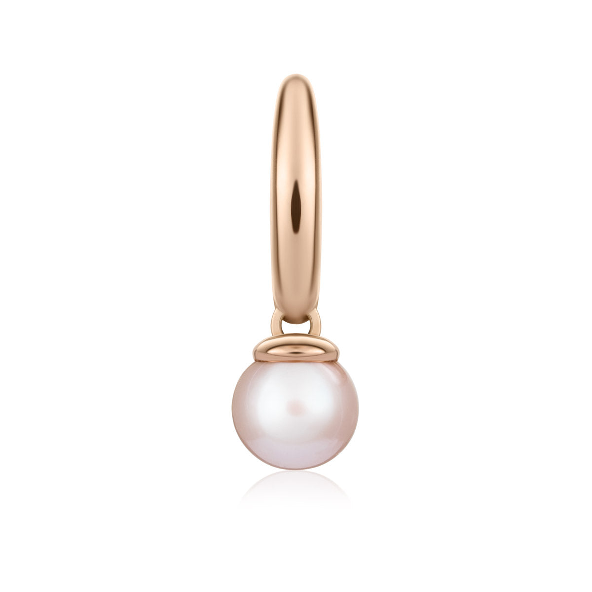 Monorecchino oro rosa con charm perla Essential | Roberto Giannotti
